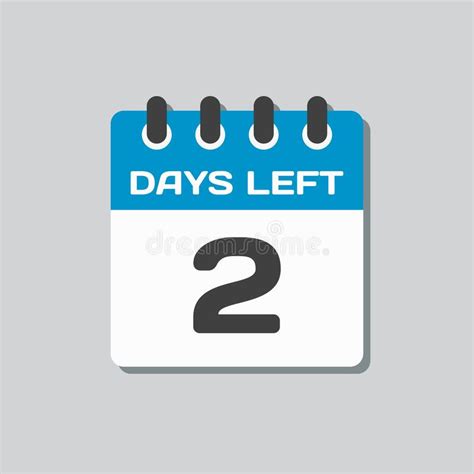 Countdown Daily Page Calendar Icon 2 Days Left Stock Illustration Illustration Of Event