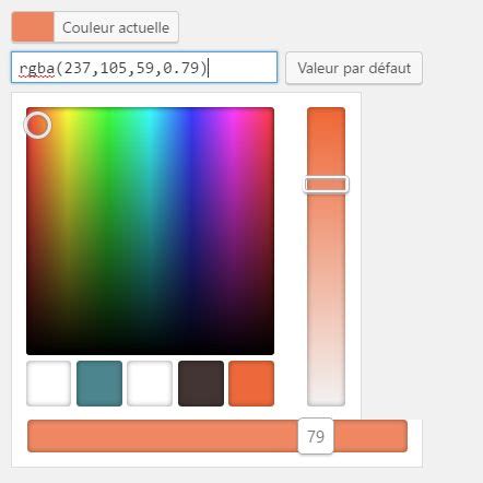 Un color picker dans les réglages de notre extension WordPress
