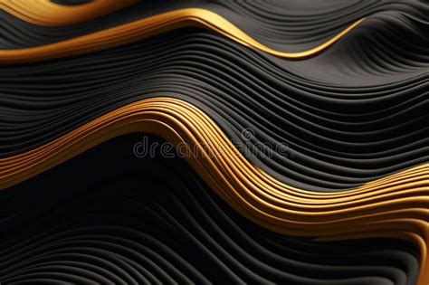 3d Abstract Wallpaper Containing Contour Lines And Patches Of Mesh Of Dark Golden And Black