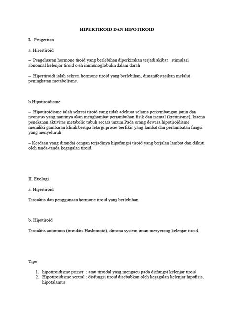 Hipertiroid Dan Hipotiroid Pdf