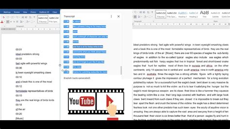 Editing Youtube Transcripts In Microsoft Word Youtube