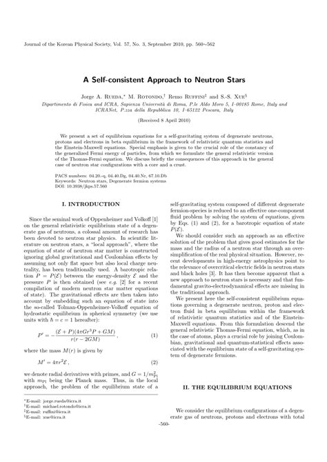 pdf a self consistent approach to neutron stars