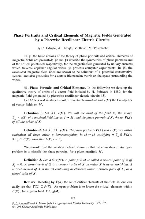 Pdf Phase Portraits And Critical Elements Of Magnetic Fields Generated By A Piecewise