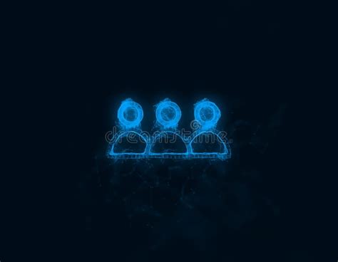 Three People Icon With Plexus Effect Connected Lines With Dots Illustration Stock Image