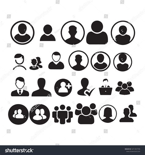 Simple Vector Set User Icon Stock Vector Royalty Free Shutterstock