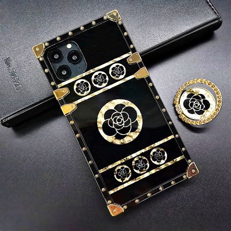 Luxury Gold Rose Flower Cover Square Case For Oppo A Pro A A A A A A A A A