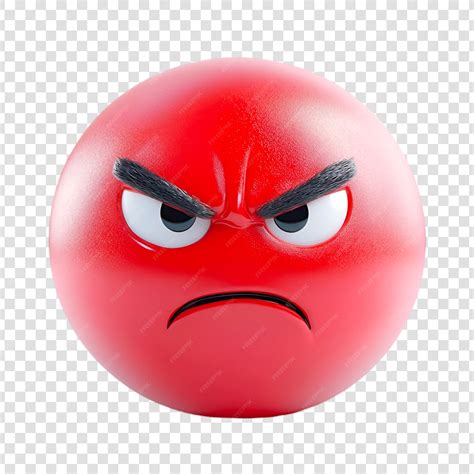 3d Red Angry Emoji Icon Premium Ai Generated Psd