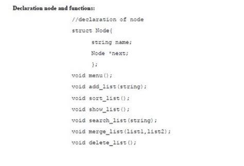 Solved Declaration Node And Functions 1declaration Of Node