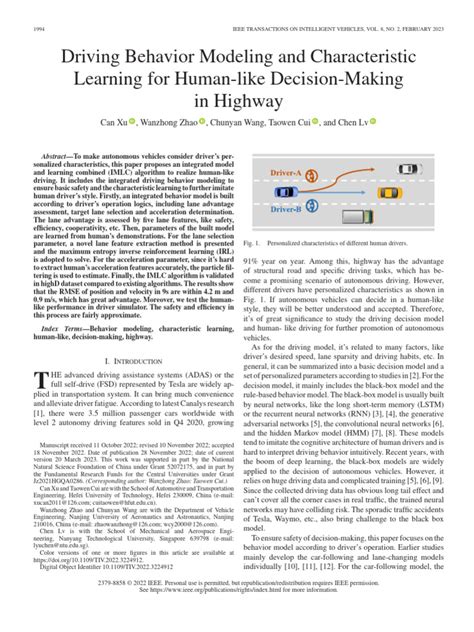 Driving Behavior Modeling And Characteristic Learning For Human Like