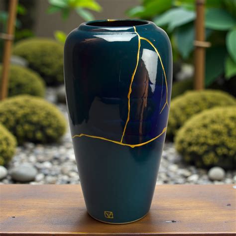 Blue Kintsugi Vase