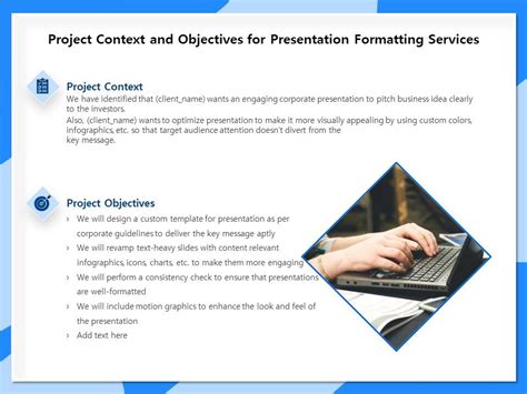 designing and editing solutions project context and objectives for