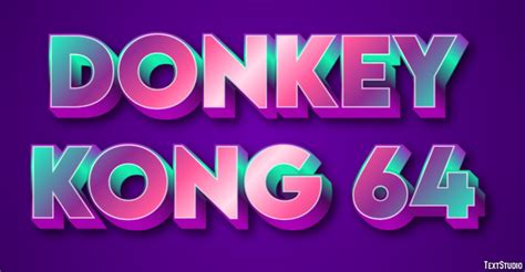 Donkey Kong 64 Text Effect And Logo Design Videogame