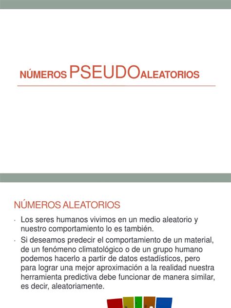 Numeros Pseudoaleatorios Aleatoriedad Simulación