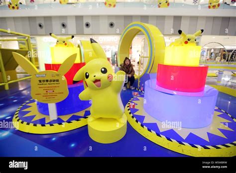 People Visit Chinas First Pikachu Indoor Theme Park In Shanghai China