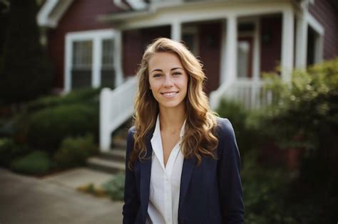 Premium Photo Happy Portrait Of A Female Realtor Portrait Of