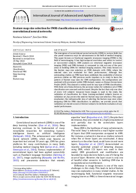 Pdf Feature Map Size Selection For Fmri Classification On End To End Deep Convolutional Neural