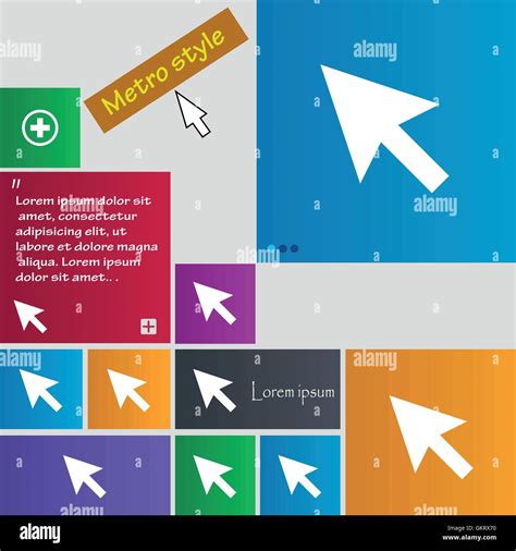 Arrow Cursor Computer Mouse Icon Sign Buttons Modern Interface