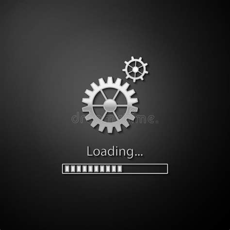 Loading And Gear Icon Isolated On Transparent Background Progress Bar Icon System Software