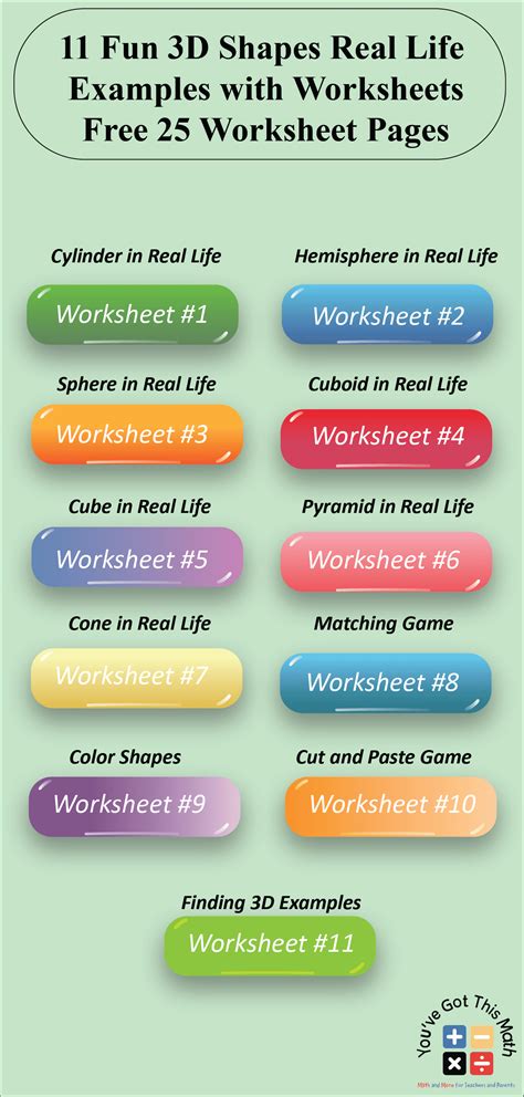 11 fun 3d shapes real life examples with worksheets