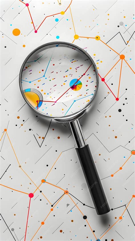 Vector Illustration Of Graph And Magnifying Glass Icon On White Background For Trading Analysis