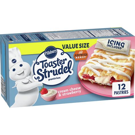 Pillsbury Toaster Strudel Pastries Cream Cheese And Strawberry 12 Ct