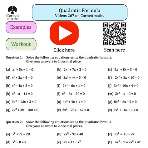 Quadratic Equations Worksheet Gcse With Answers Tessshebaylo