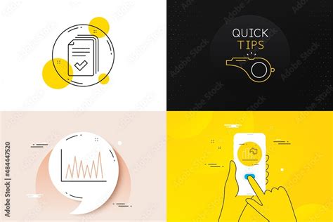 Minimal Set Of Line Graph Tutorials And Decreasing Graph Line Icons