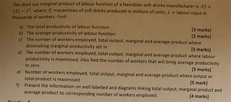 solved the short run marginal product of labour function of