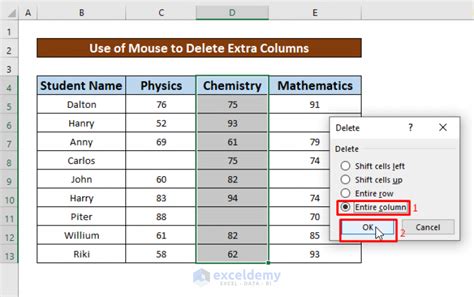 how to delete extra columns in excel 7 methods exceldemy
