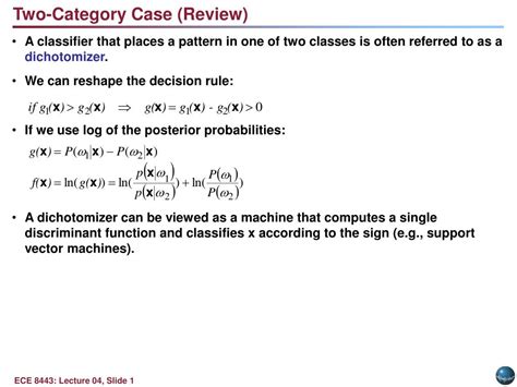 Ppt Ece 8443 Pattern Recognition Powerpoint Presentation Free