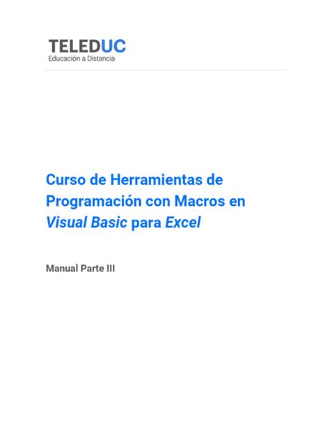 Manual M3 Pdf Microsoft Excel Macro Informática