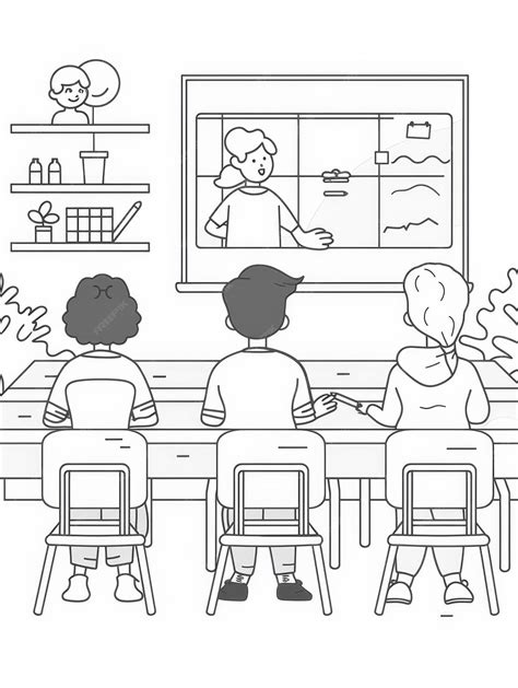 Online Class Illustration An Illustration Of Three Students In An