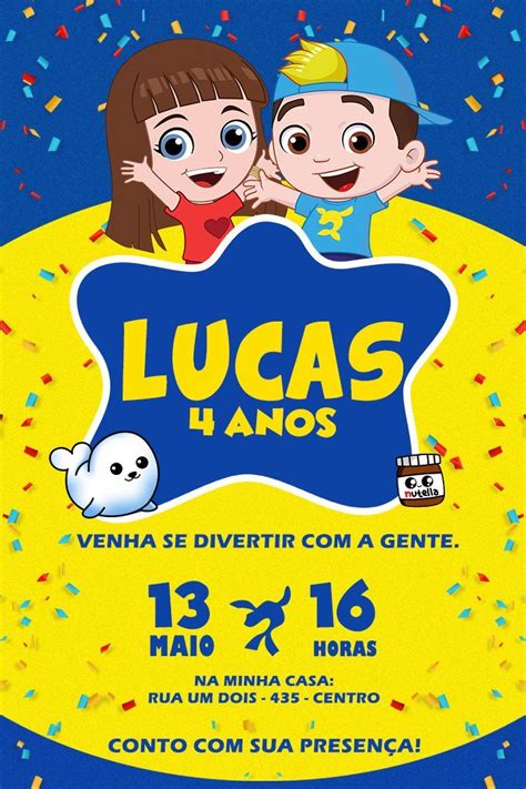 Convite Luccas Neto E Gi Artofit