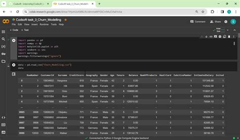 Sudharsshini S On Linkedin Datascience Machinelearning Customerchurn Codsoftinternship Codsoft