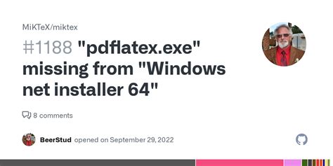 pdflatex exe missing from windows net installer 64 · issue 1188
