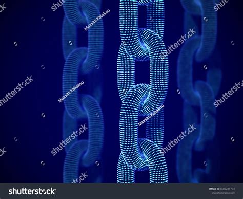 Concept Blockchain Technology Network Connections 3d Stock Vector Royalty Free 1609281703