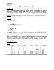 Physics Lab Circular Motion Docx Angel Moreira Physics Period Lab Report
