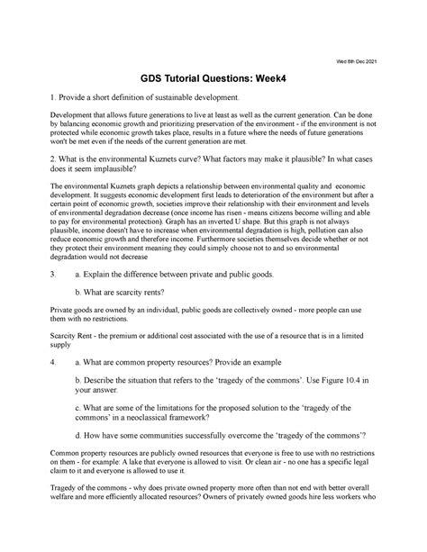 Week4 Tutorial Questions And Answers Wed 8th Dec 2021 Gds Tutorial