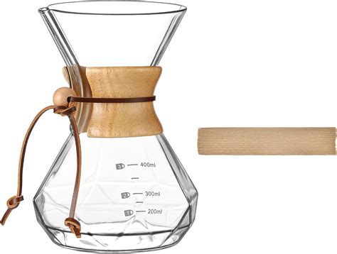 Vevok Chef Pour Over Coffee Maker Set 20 Oz Borosilicate Glass Coffee Server Carafe