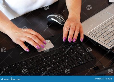 Female Hands On Keyboard Stock Image Image Of Hands 15287717