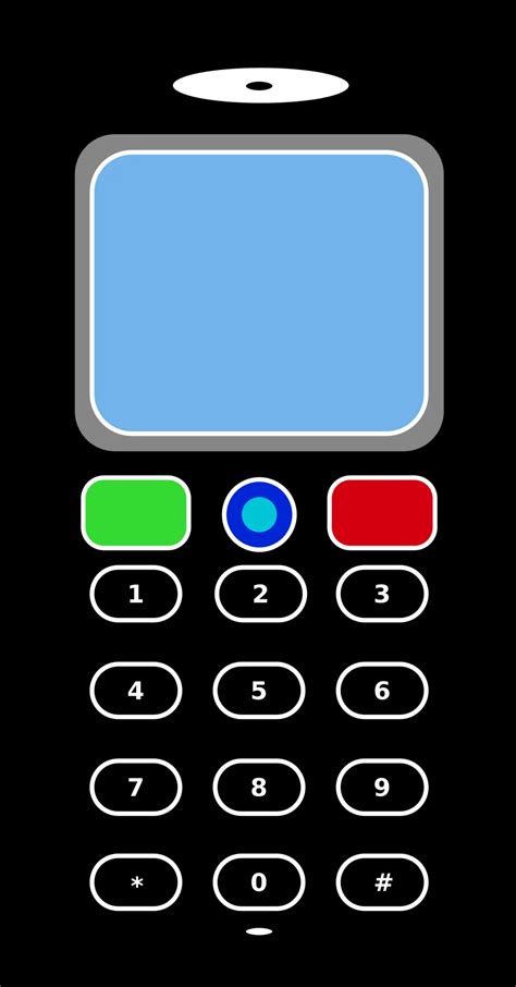 Simple Classic Mobile Phone Keypad Clipart Design With Color Buttons Clipartix Com