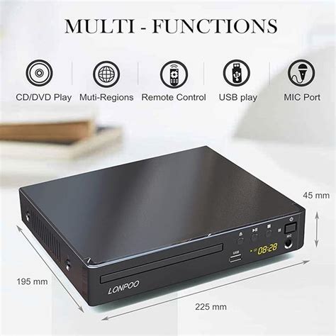 Kompakter DVD-Player für TV - DVD CD Player Codefree (1080p HD ...