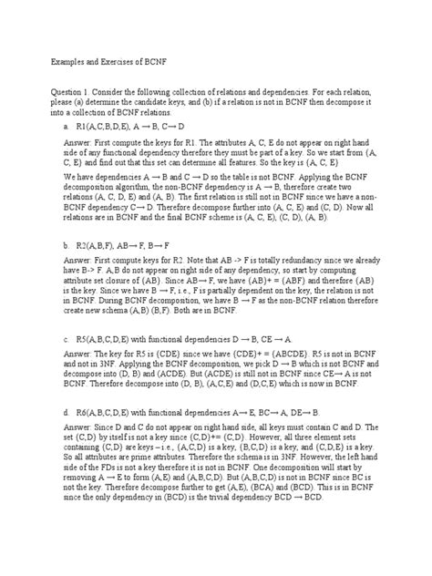Examples And Exercises Of Bcnf Download Free Pdf Applied Examples And Exercises Of Bcnf Download Free Pdf Applied