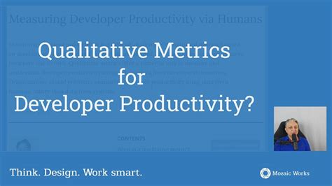 Qualitative Metrics For Developer Productivity Mozaic Works