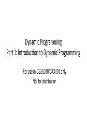Introduction To Dynamic Programming Understanding The Course Hero
