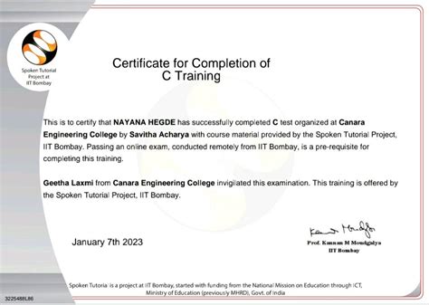 nayana hegde on linkedin successfully completed c programming course