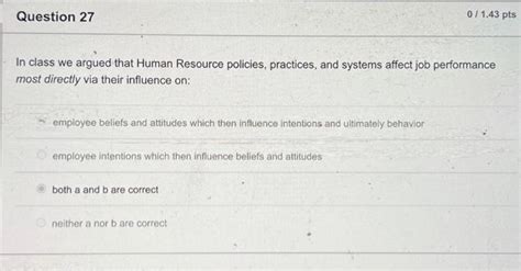 Solved In class we argued that Human Resource policies, | Chegg.com