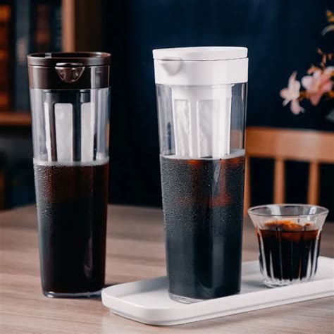 휴대용 고용량 아이스 브루 커피 메이커 cofe 포트 차가운 커피 주전자 차 주스 핸드 커피 주전자 aliexpress