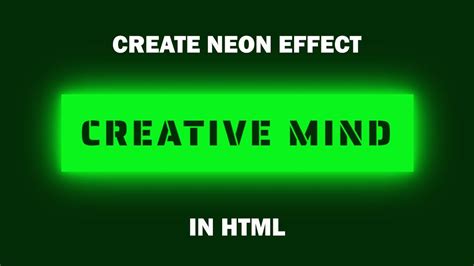 HOW TO CREATE NEON EFFECT IN HTML WITH THE HELP OF CSS IN SIMPLE STEPS CODE AVAILABLE YouTube