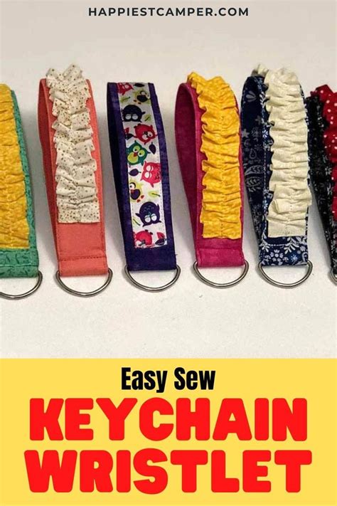Easy Sew Keychain Wristlet In 5 Color Options Easy Diy Key Fob
